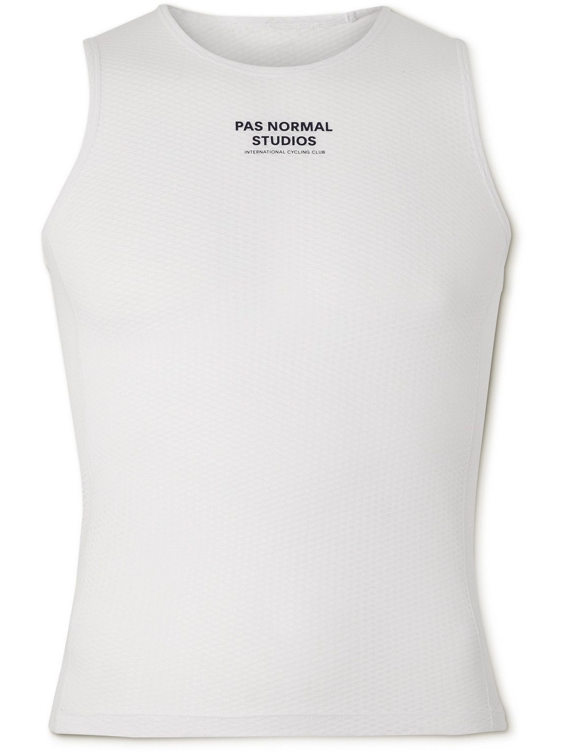 Pas Normal Studios - Logo-Print Mesh Cycling Base Layer - White Pas ...