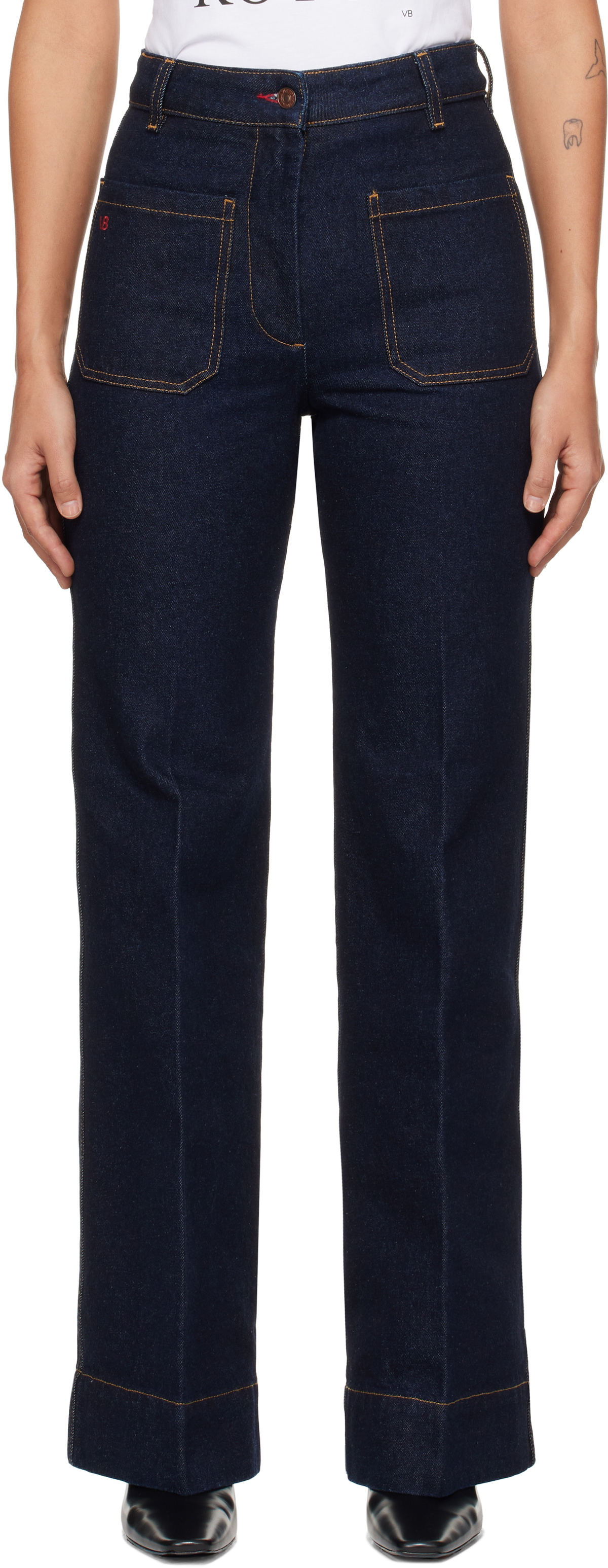Victoria Beckham Indigo Alina High Waisted Jeans Victoria Beckham