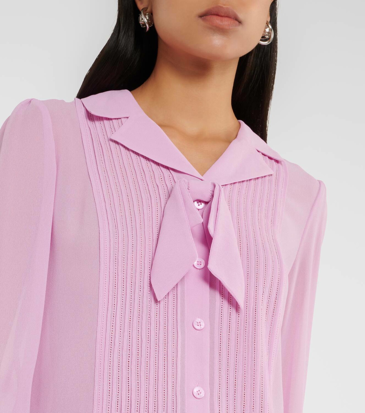 Self-Portrait Bow-detail chiffon blouse Self-Portrait