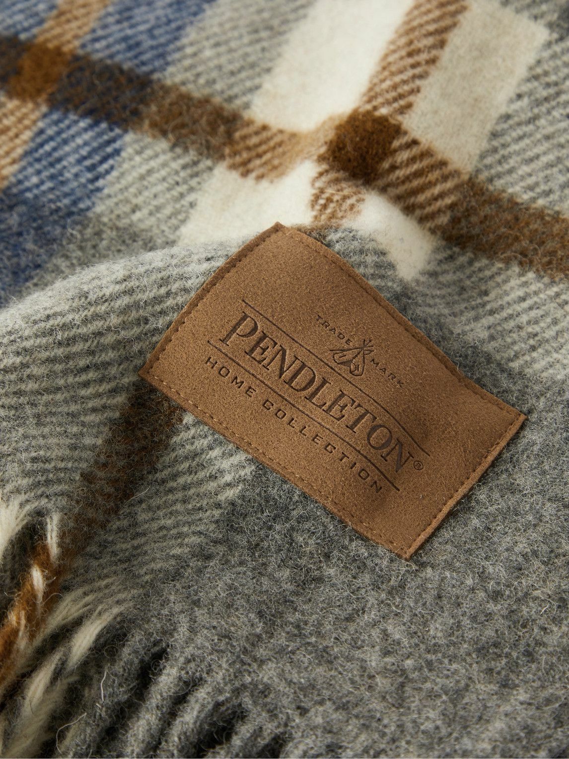 Pendleton - Fringed Checked Virgin Wool Blanket Pendleton