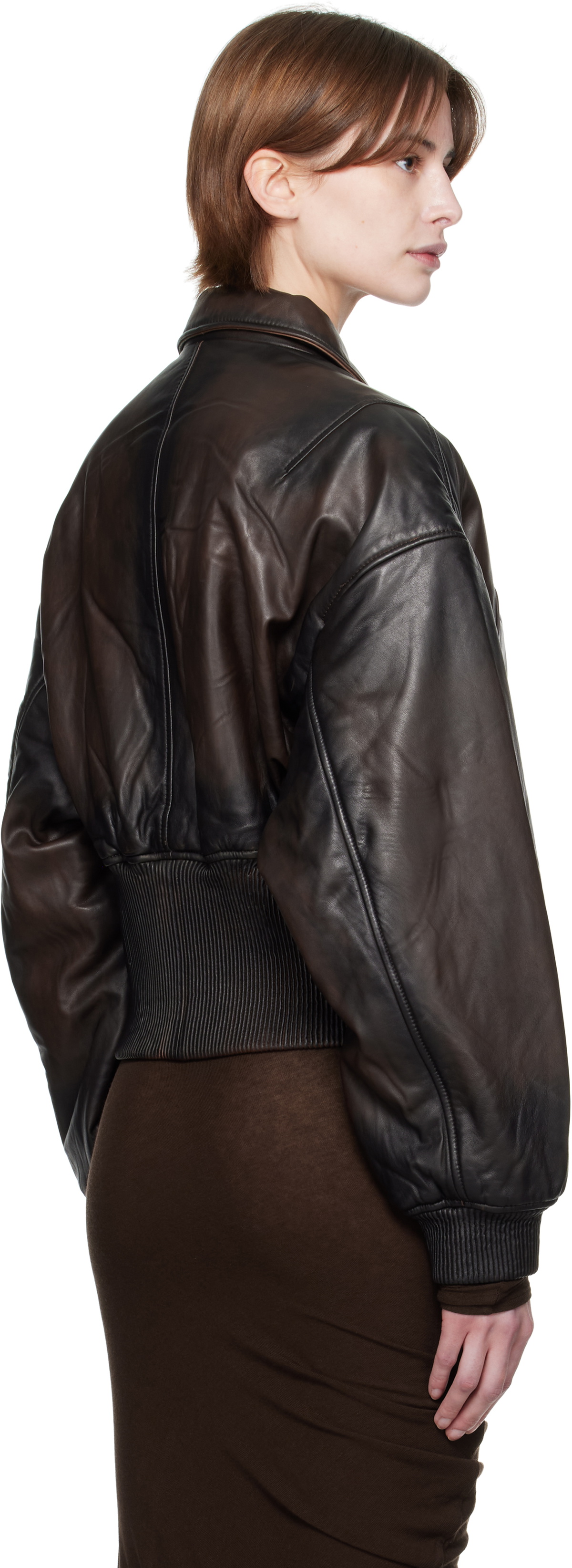 Holzweiler Brown Saphra Leather Jacket Holzweiler