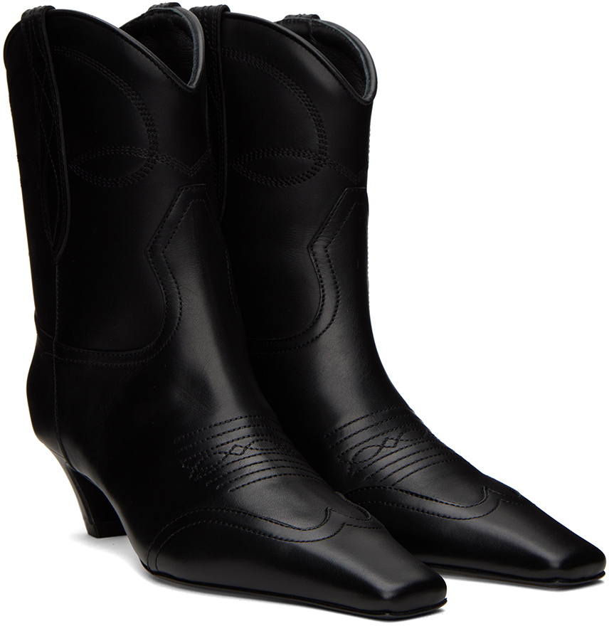 KHAITE Black Dallas Boots Khaite