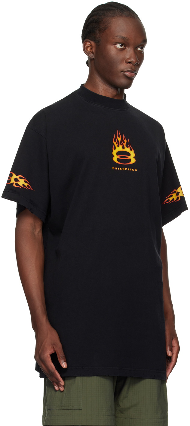 Balenciaga Black Burning Unity T-Shirt Balenciaga