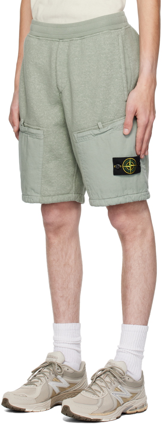 Stone Island Green Mock-Fly Shorts Stone Island