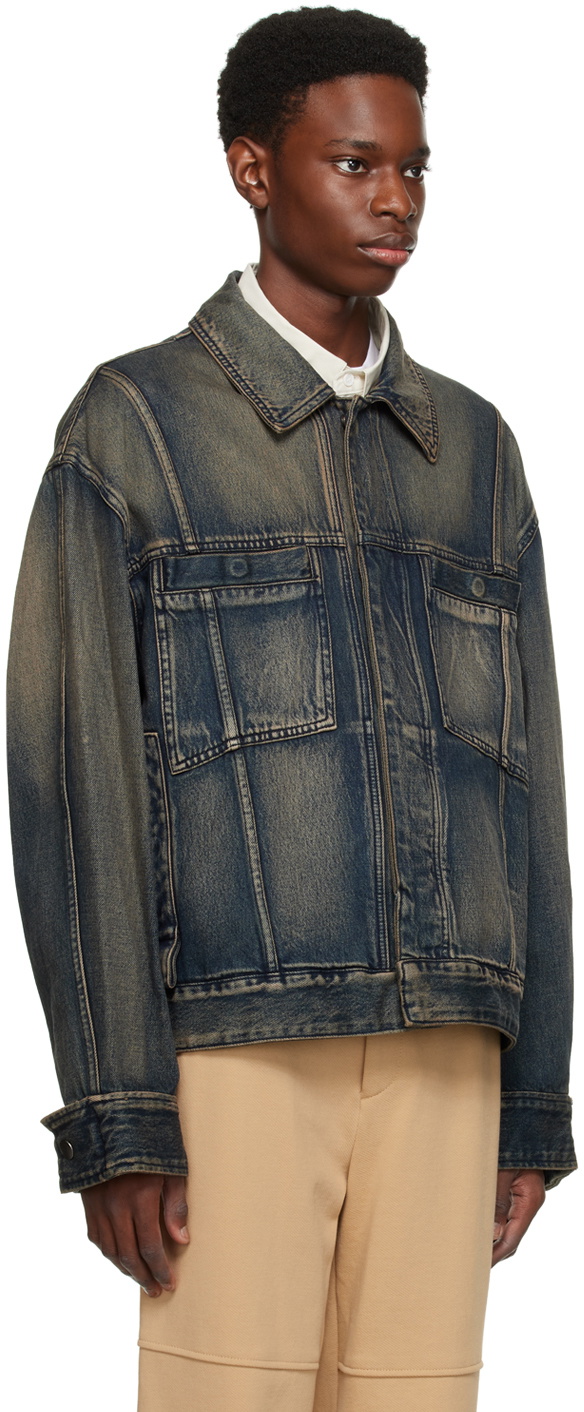 Solid Homme Navy Washed Denim Jacket Solid Homme