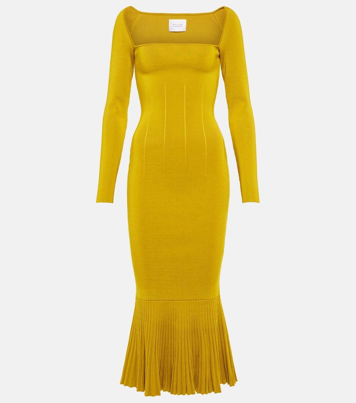 Galvan Atalanta ribbed-knit midi dress Galvan