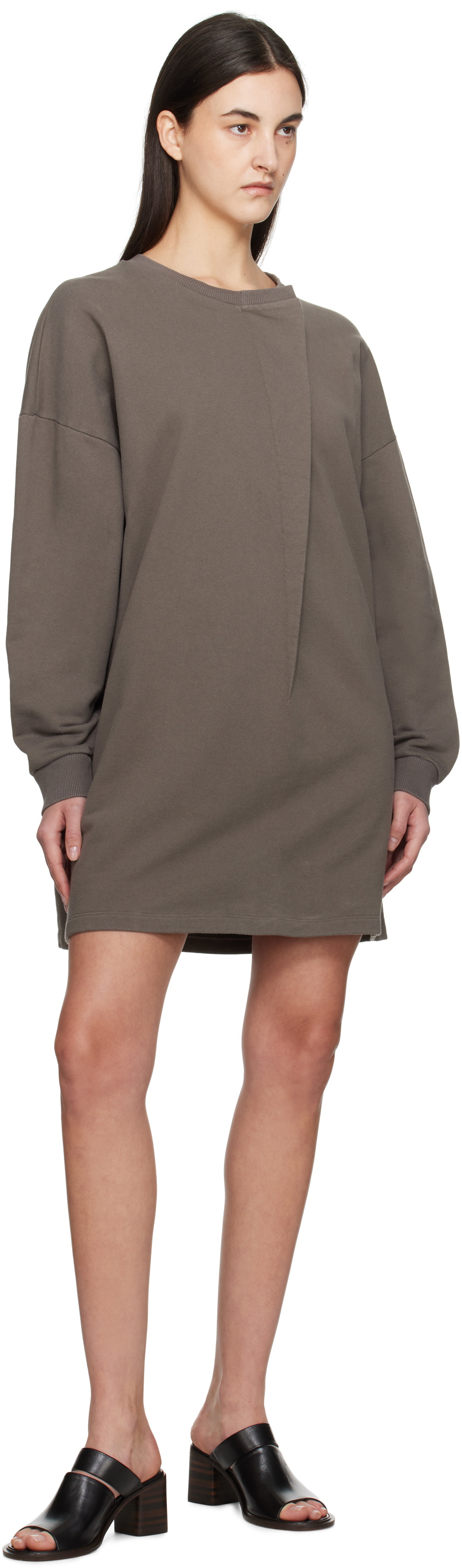 MM6 Maison Margiela Brown Sweat Jersey Darting Minidress MM6 Maison ...