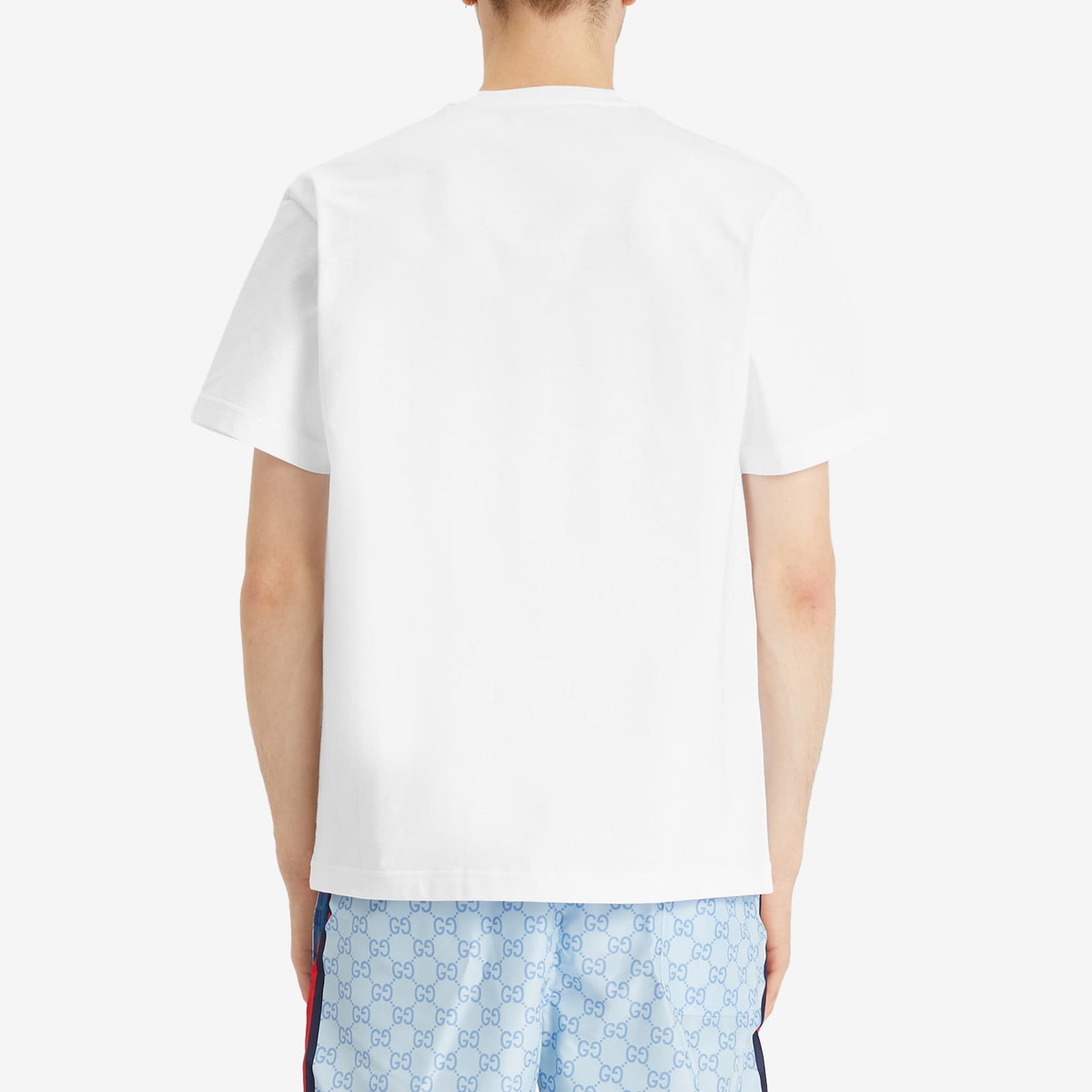 Gucci Men's Embroidered Logo T-Shirt in White/Mix Gucci Gucci Men's Embroidered Logo T-Shirt in White/Mix Gucci