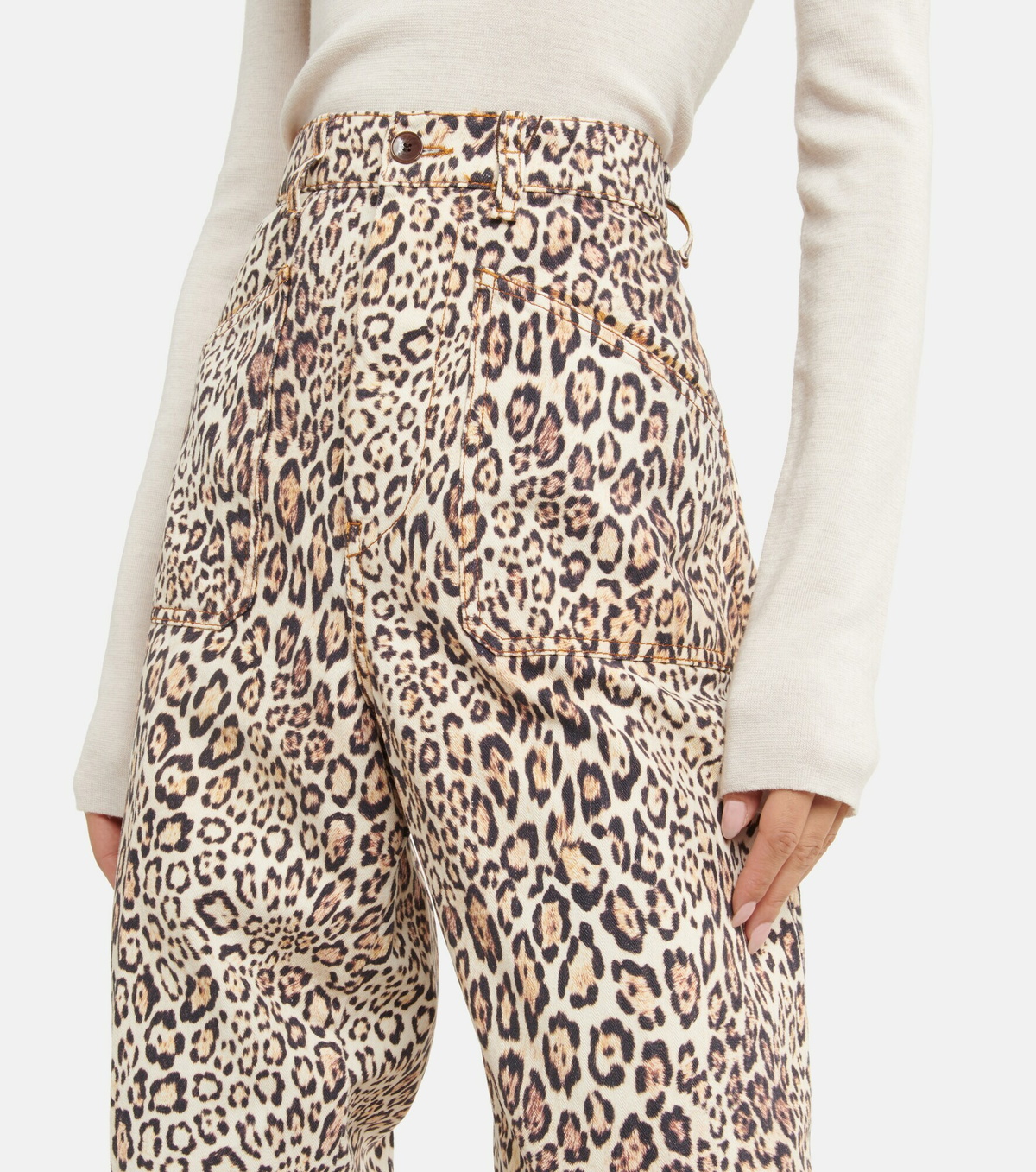 Etro - Leopard-print high-rise tapered jeans Etro