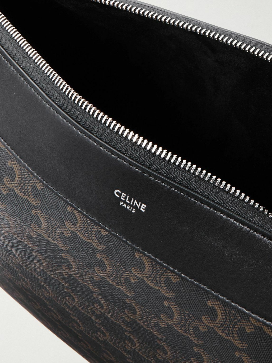 CELINE - Romy Triomphe Large Leather-Trimmed Monogrammed Coated-Canvas Tote Bag Celine