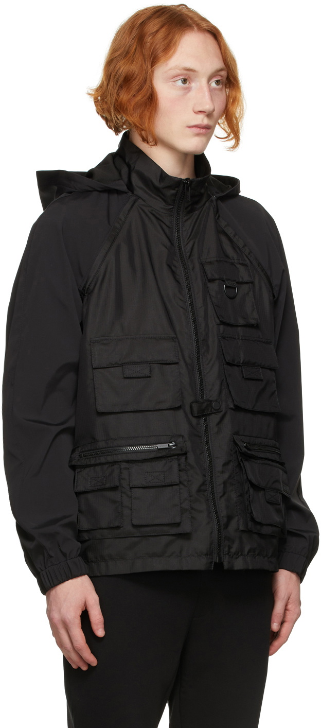 Hugo Black Hybrid Windbreaker Jacket Hugo Boss