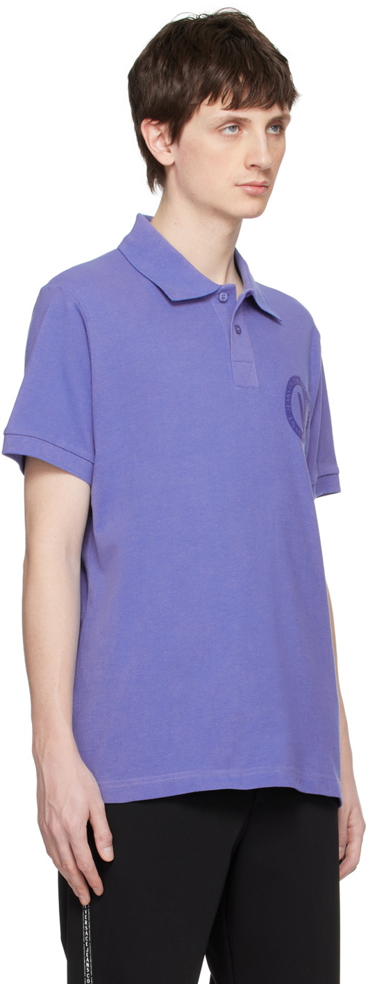Versace Jeans Couture Blue V-Emblem Polo Versace