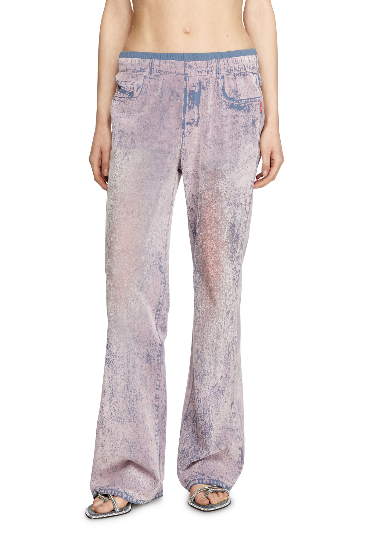 Diesel Wide leg sweat pants with bleach treatment - Pants Womens in ...