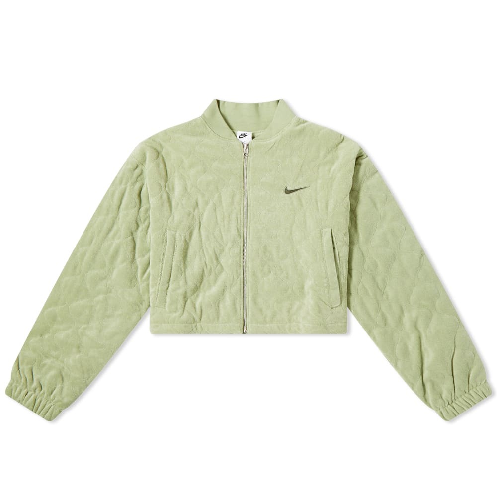 Nike Women's Terry Quilted Jacket in Oil Green/Cargo Khaki Nike