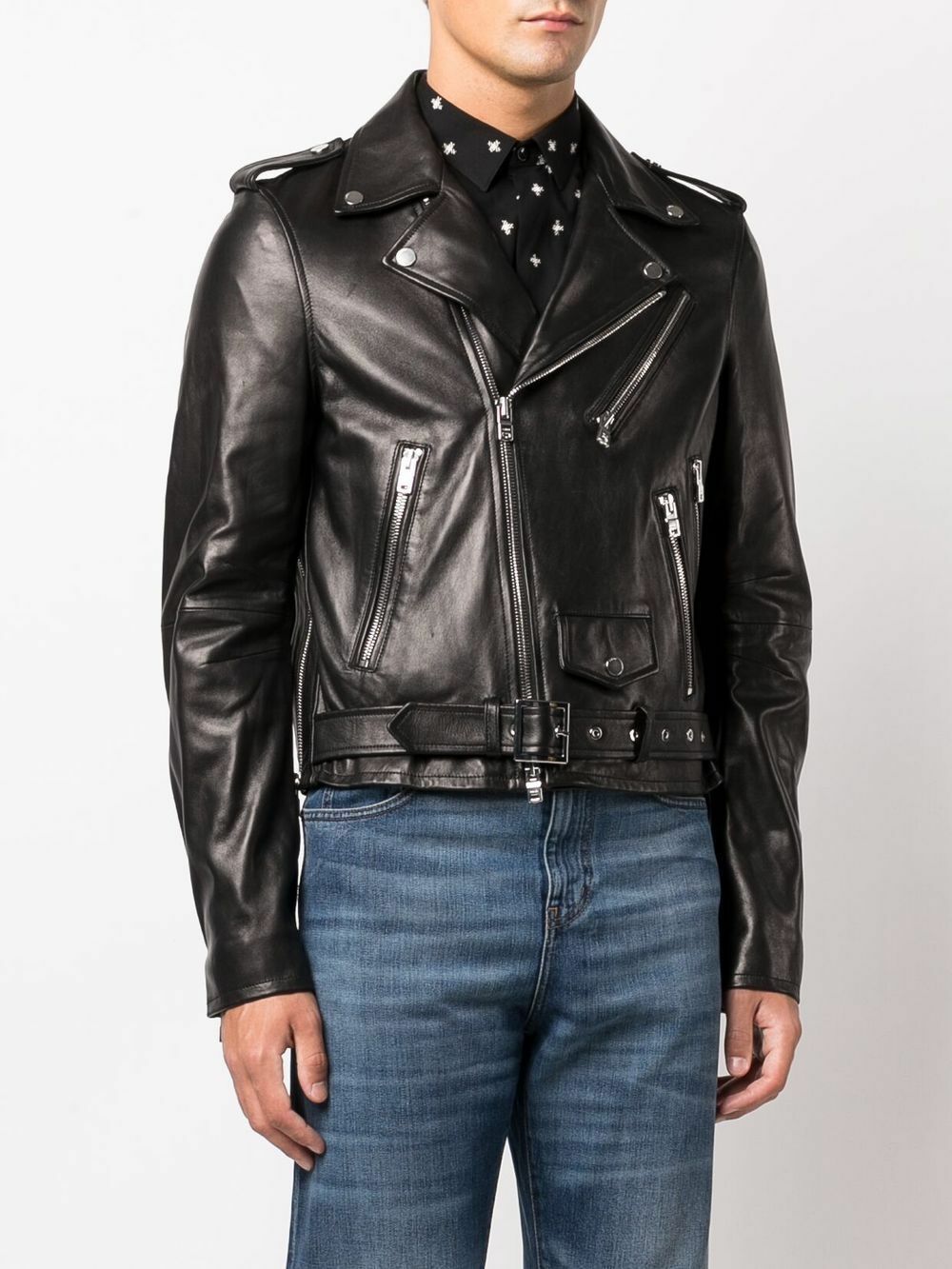 AMIRI Black Leather Biker Jacket Amiri