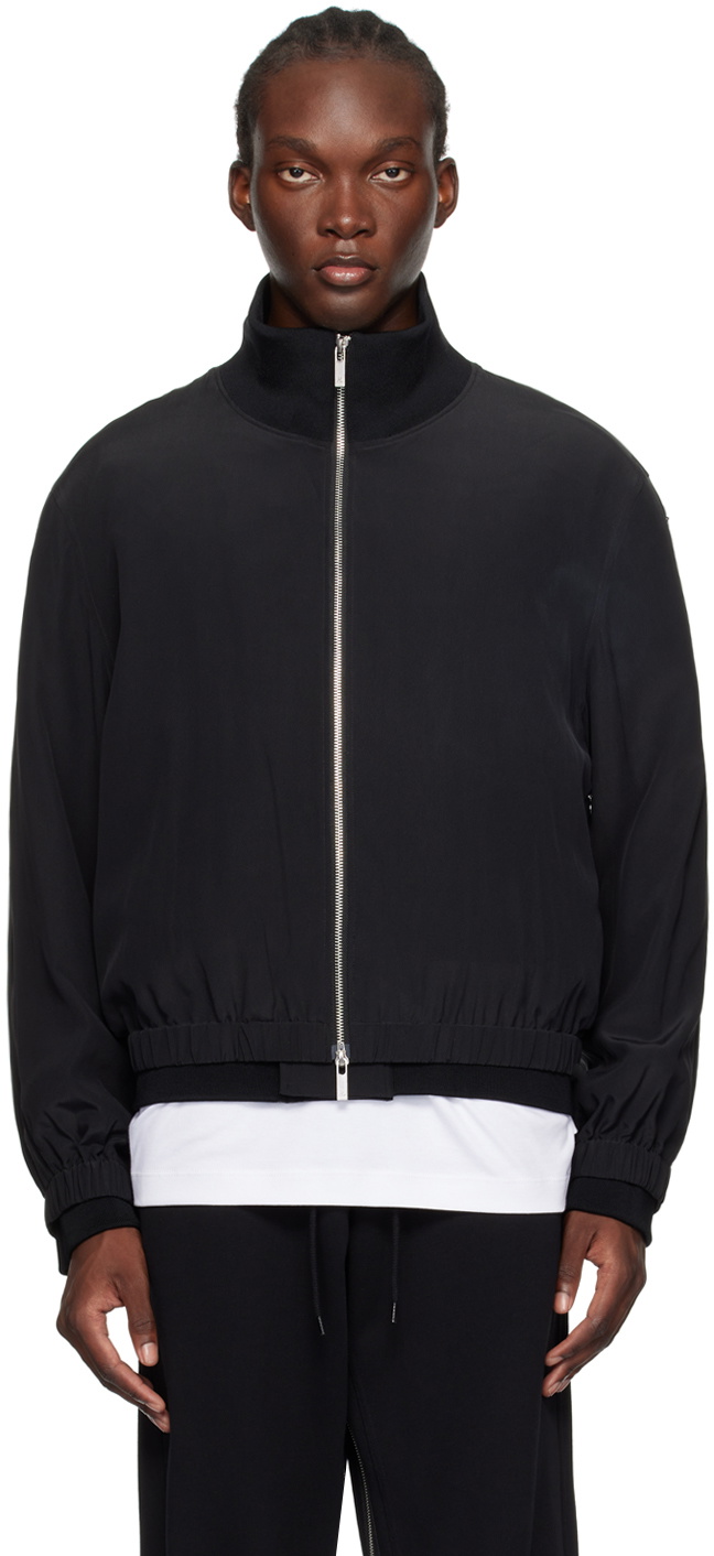 Helmut Lang Black Zip Bomber Jacket Helmut Lang