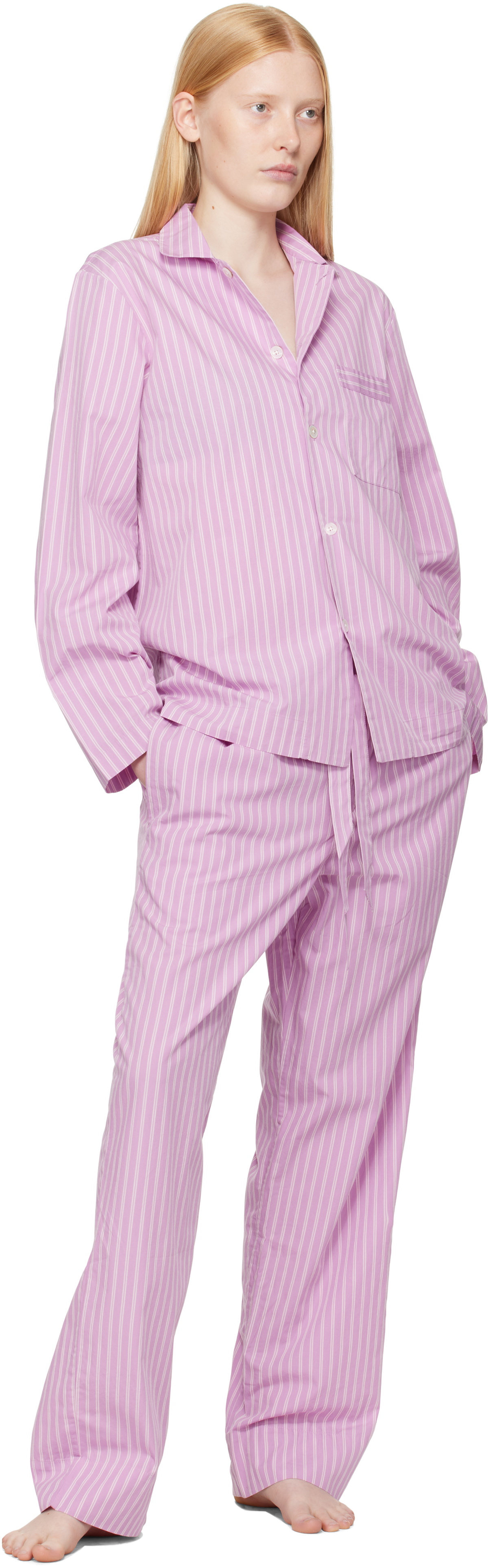Tekla Pink Poplin Pyjama Pants Tekla Fabrics