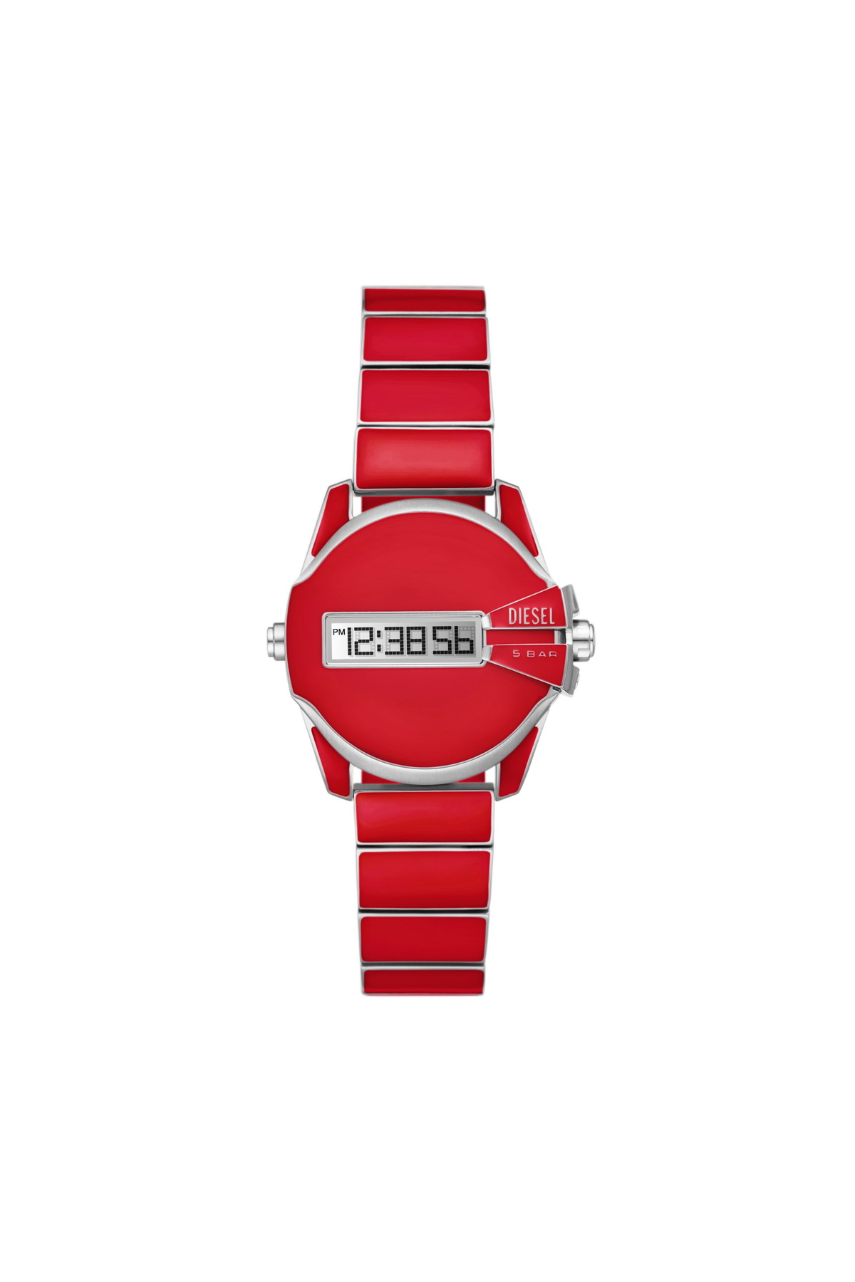 Diesel Baby Chief Digital red enamel and stainless steel watch ...