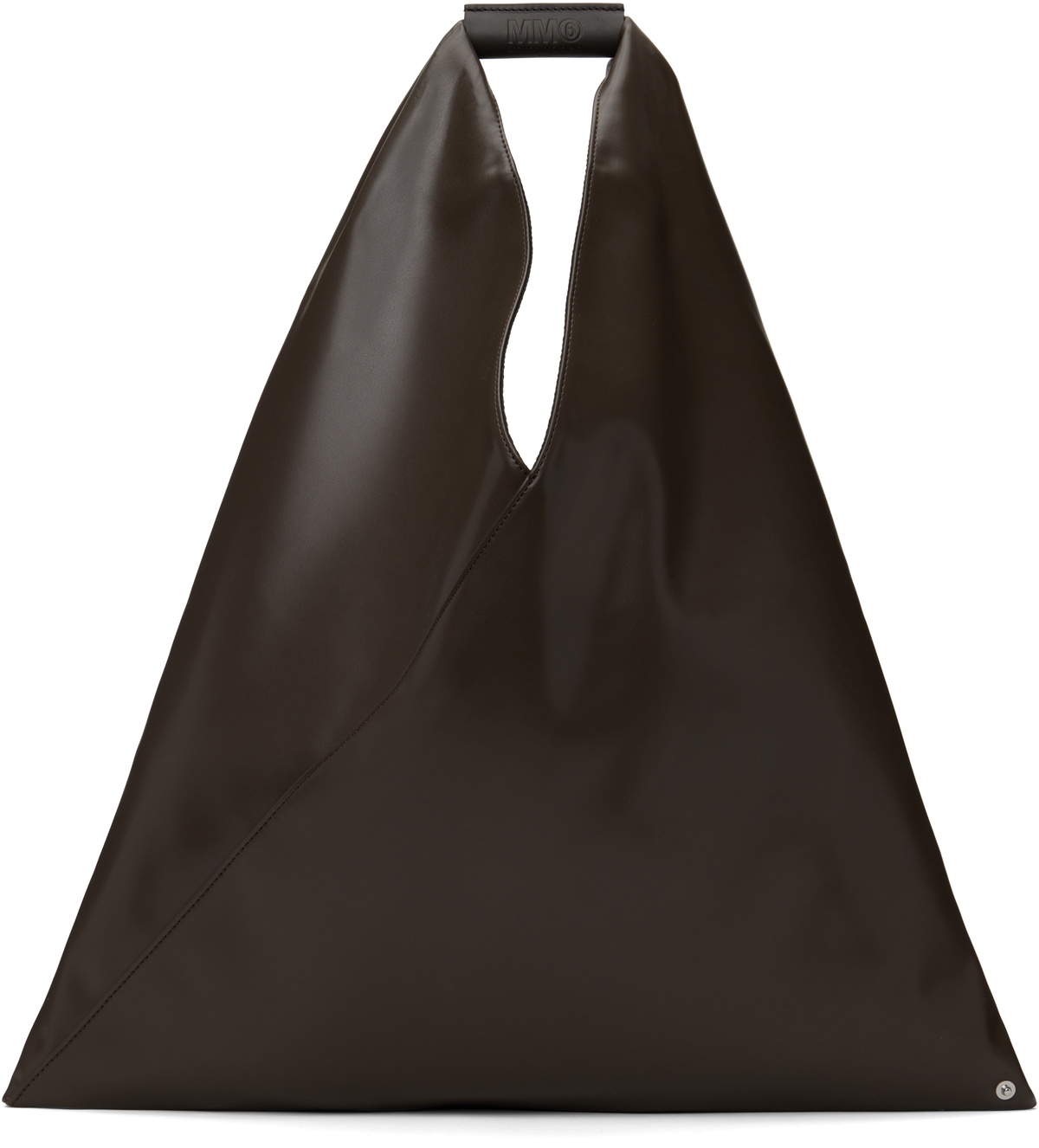 MM6 Maison Margiela Brown Triangle Classic Medium Tote MM6 Maison Margiela