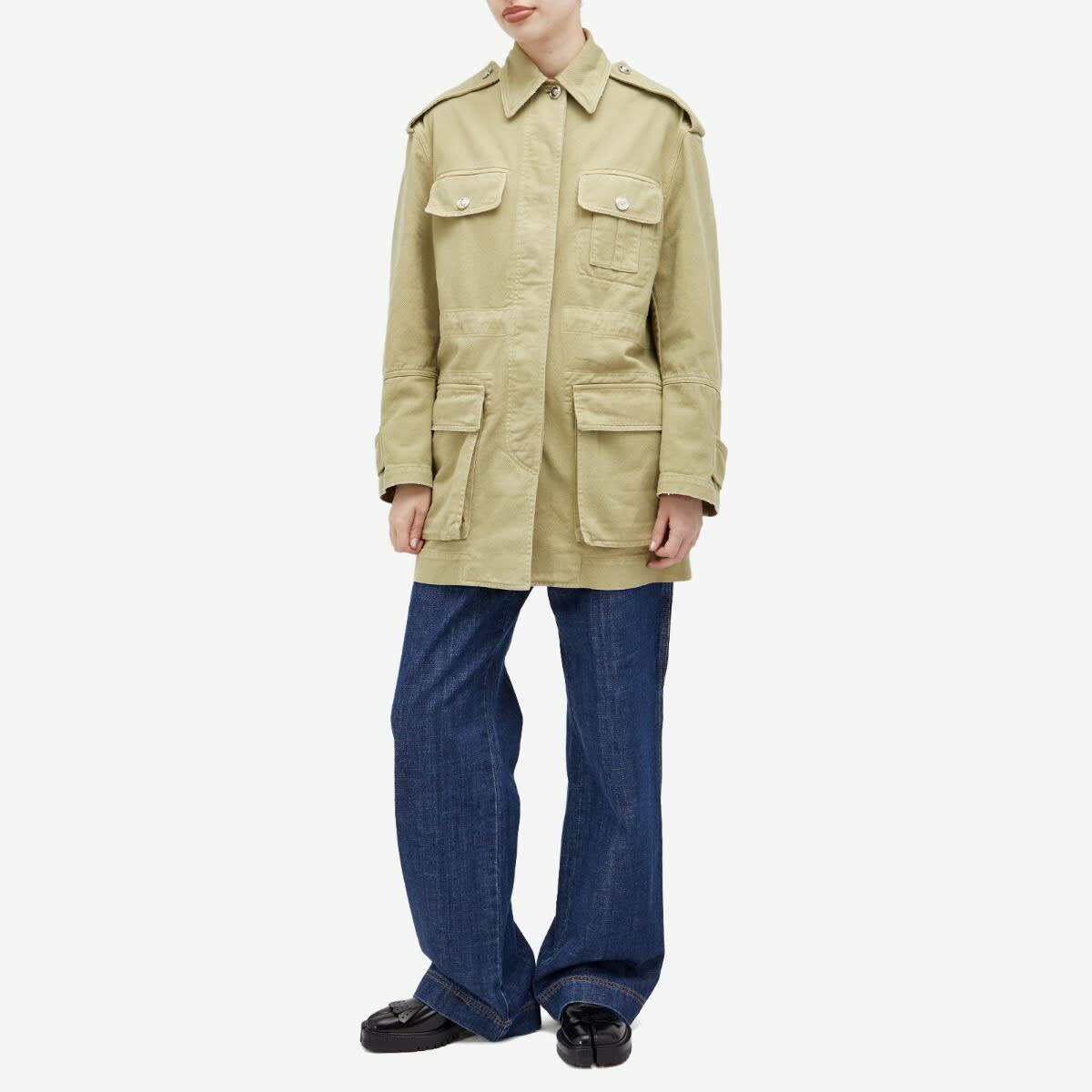 Versace Women's Denim Jacket in Taupe Versace