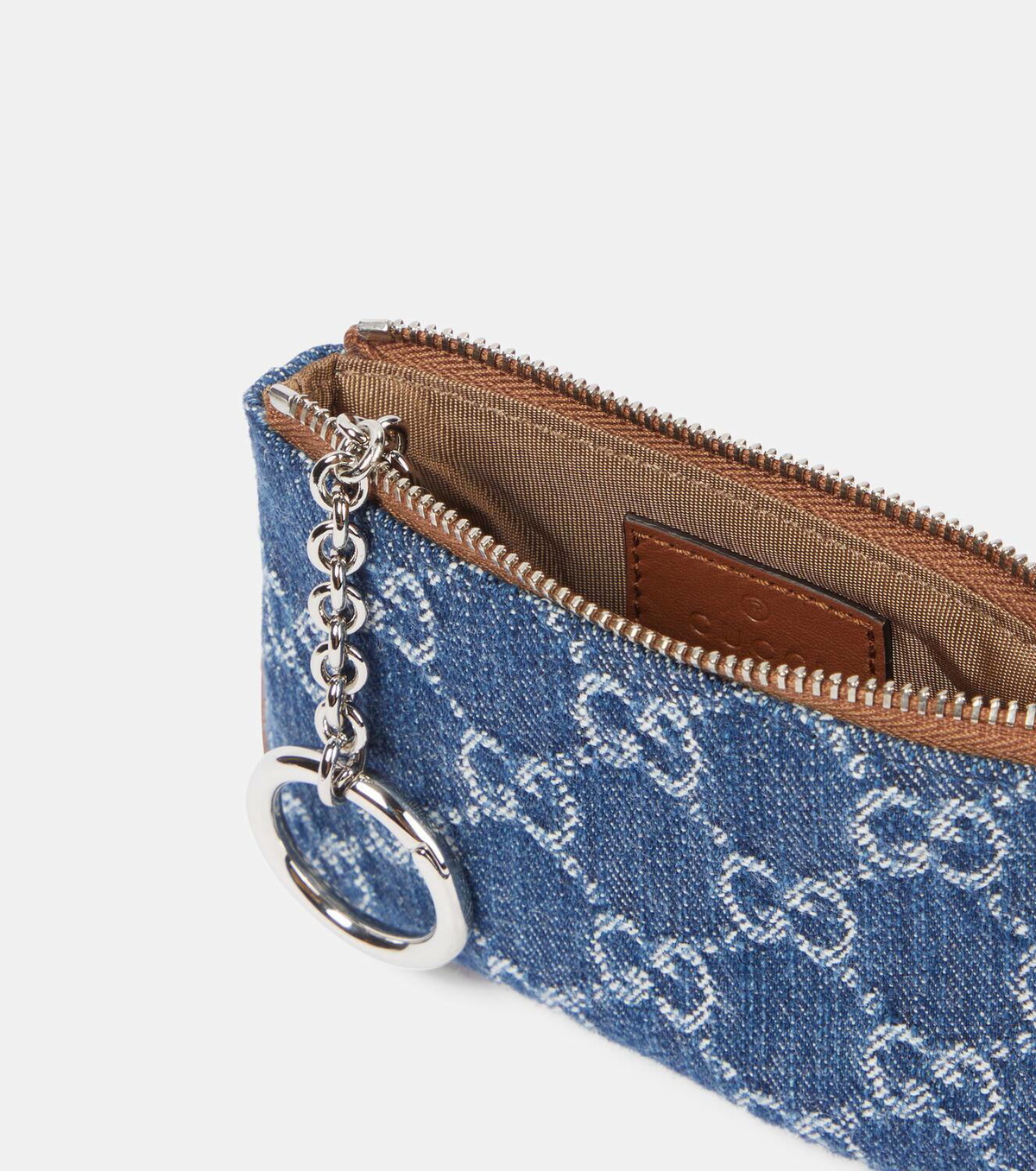 Gucci GG leather-trimmed denim wallet Gucci