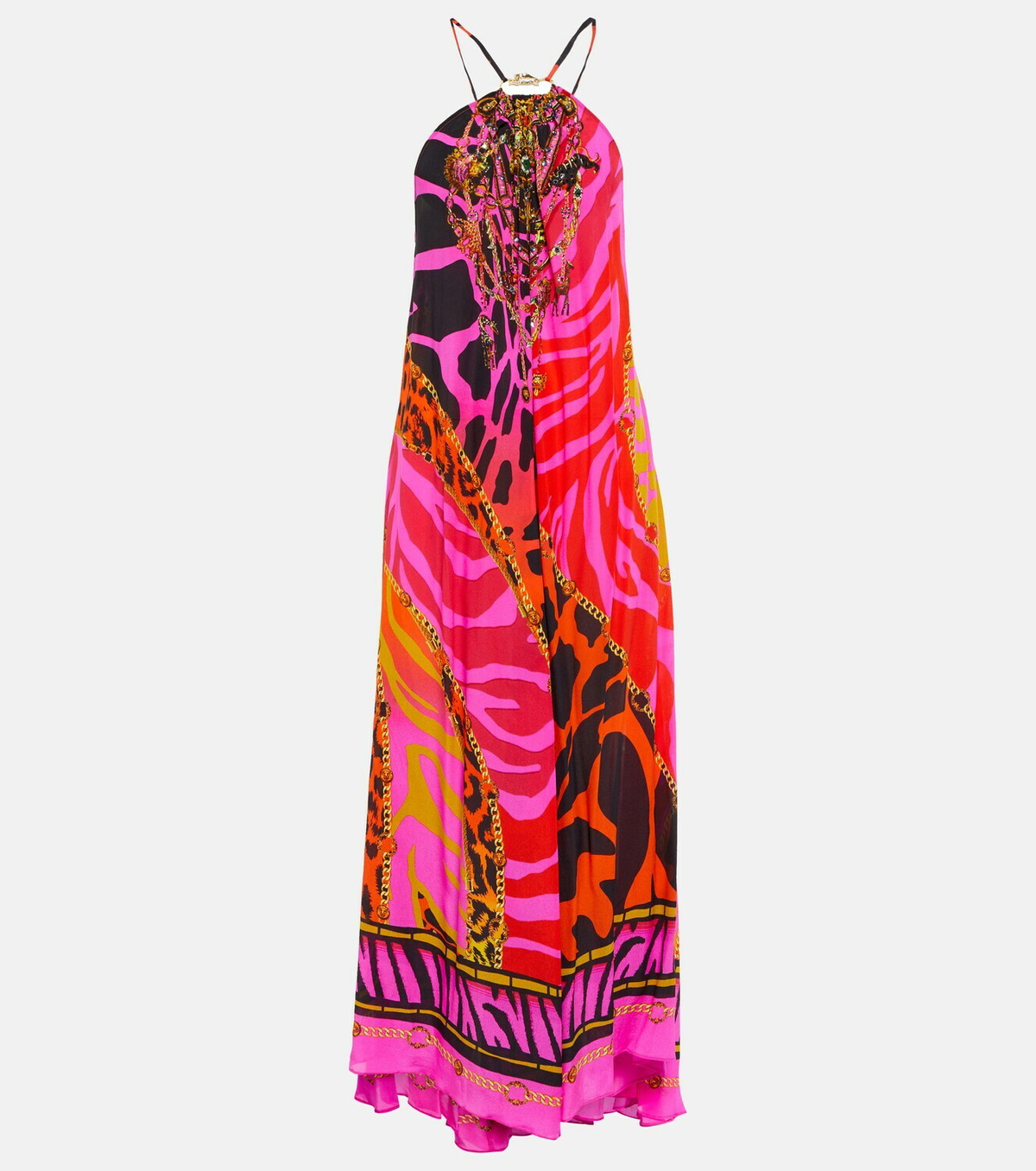Camilla Giraffe-print silk maxi dress Camilla