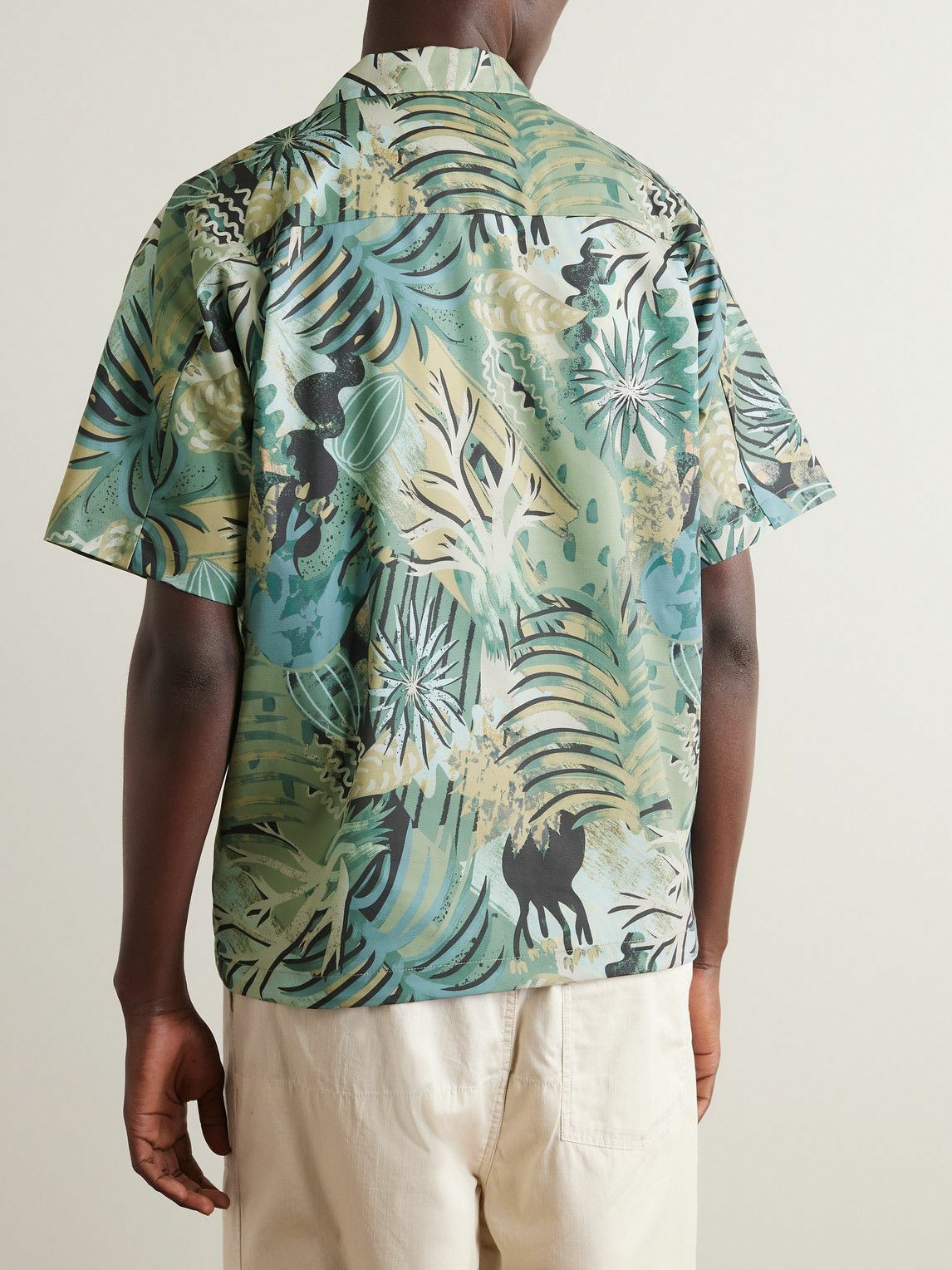 Snow Peak - Camp-Collar Printed Voile Shirt - Blue Snow Peak