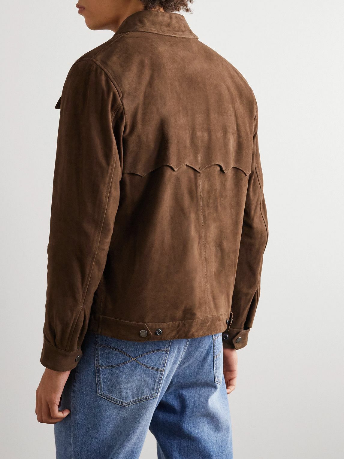Baracuta - Suede Trucker Jacket - Brown Baracuta