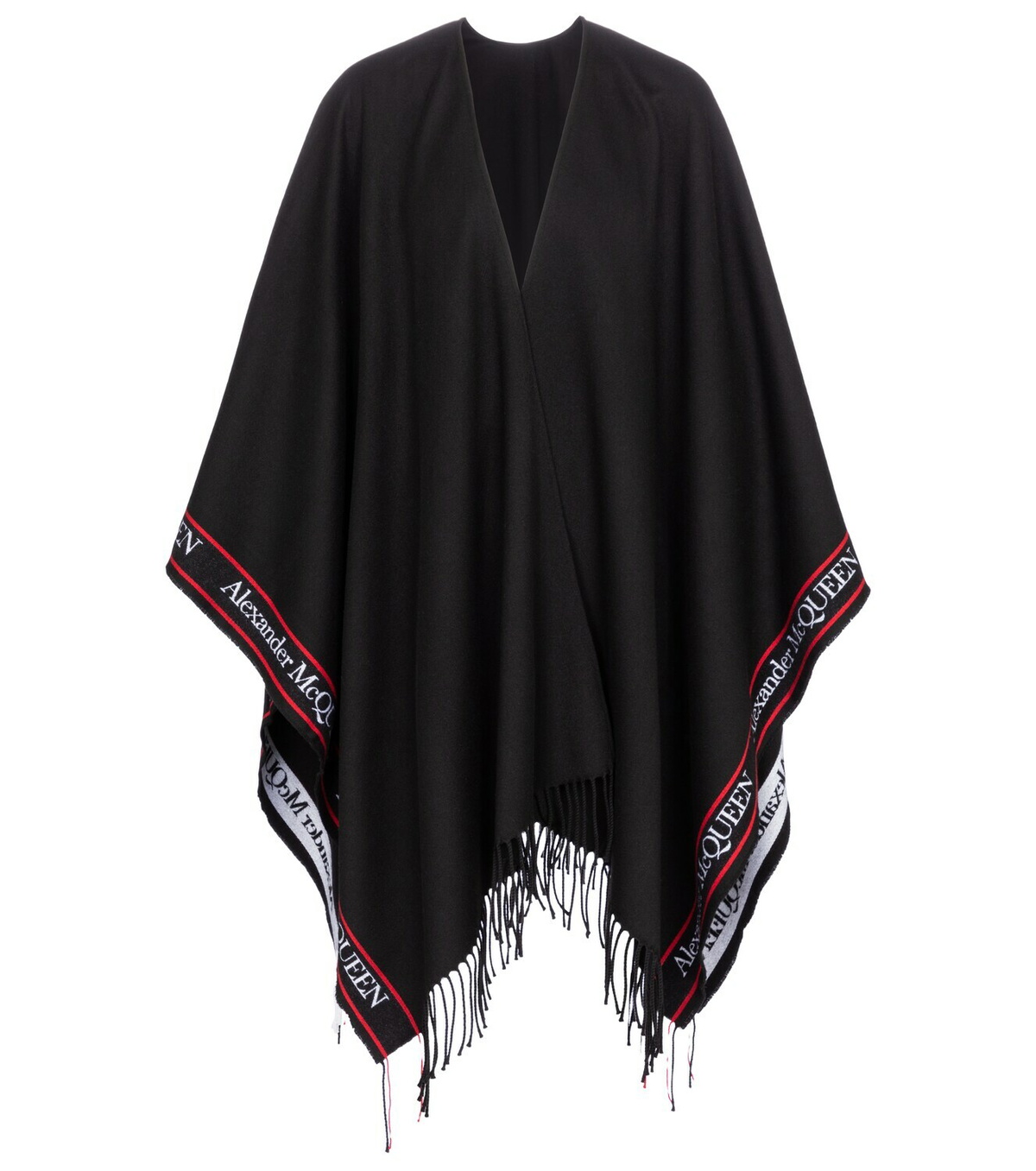 Alexander McQueen Logo intarsia wool and cashmere shawl Alexander McQueen