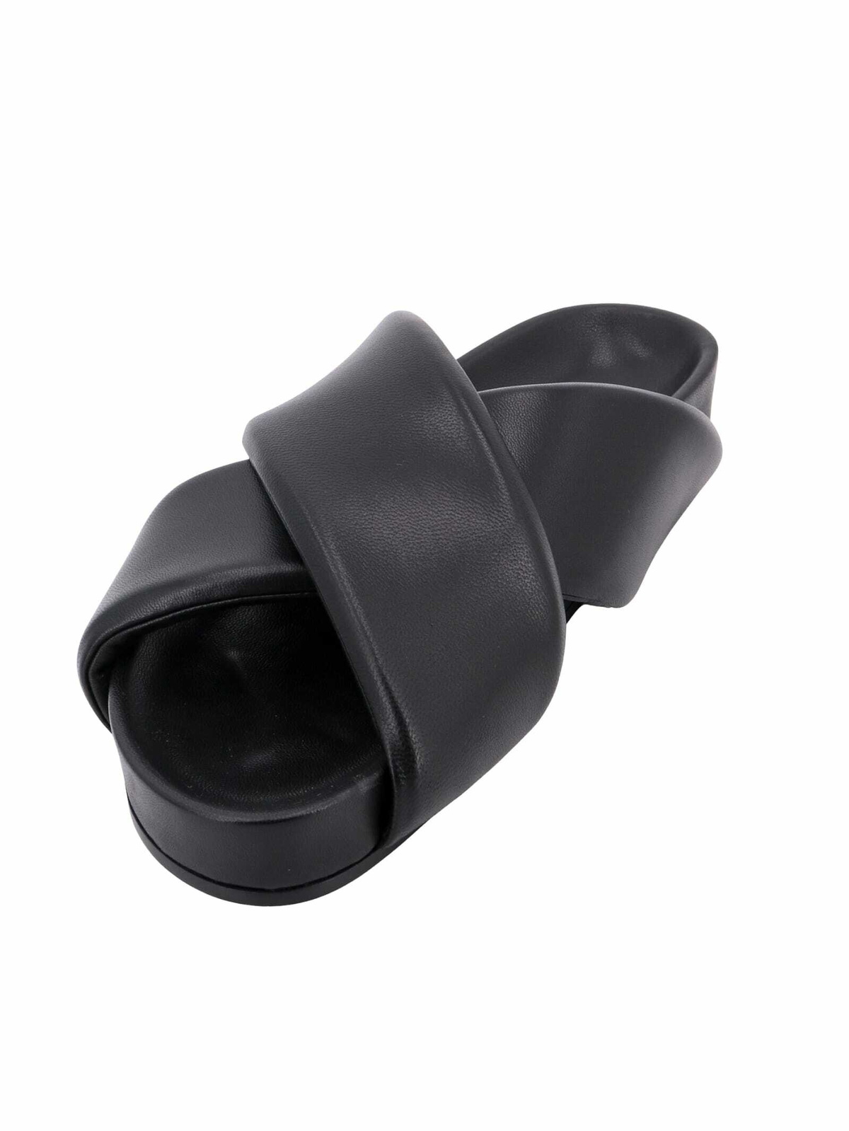 Jil Sander Black Leather Slides Jil Sander