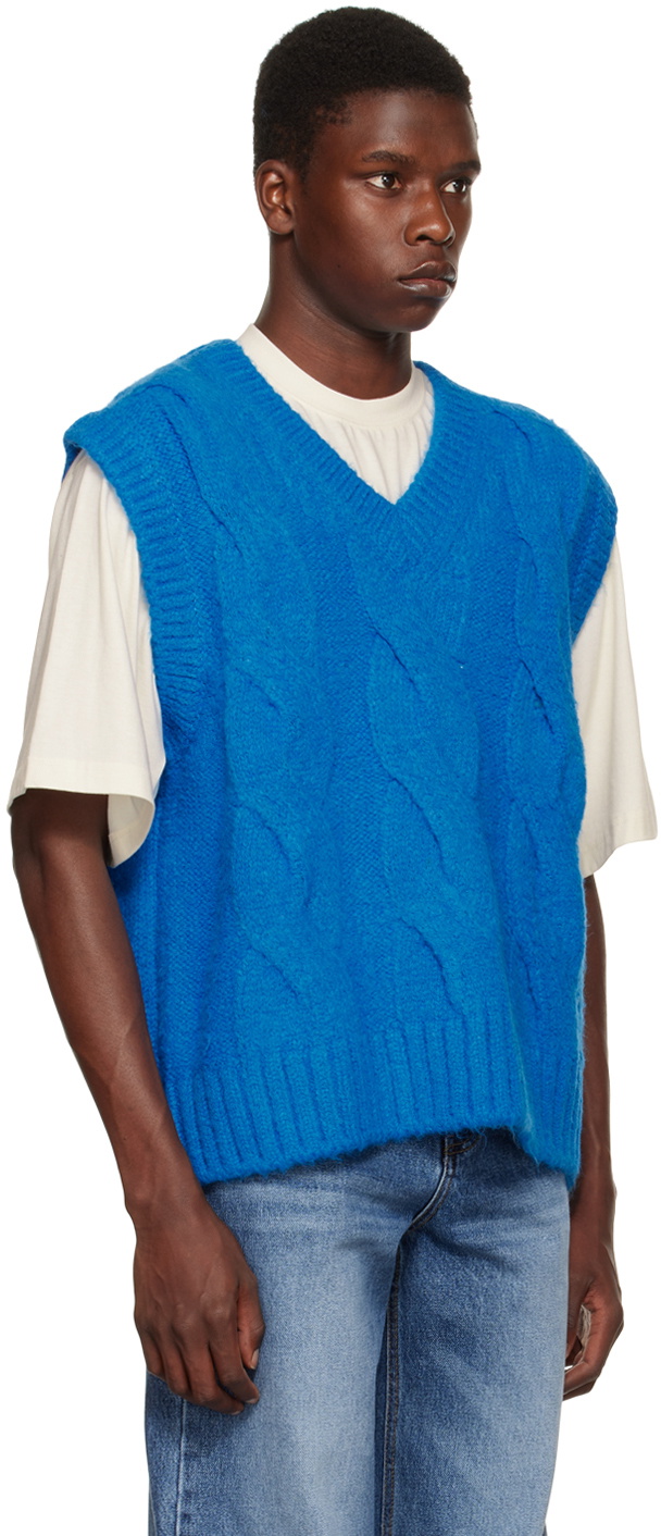 We11done Blue V-Neck Vest We11done