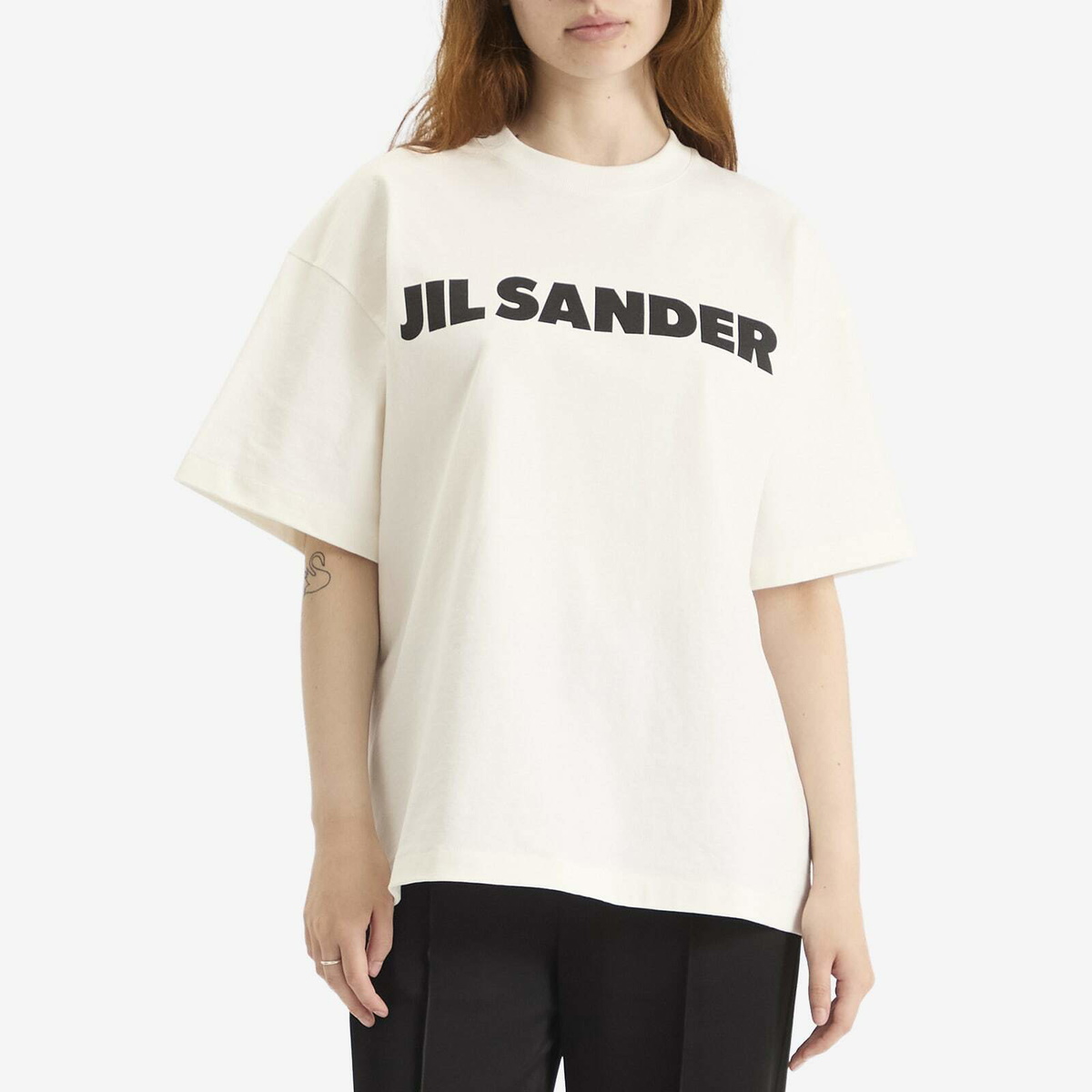 Jil Sander Women's Logo T-Shirt in Porcelain Jil Sander