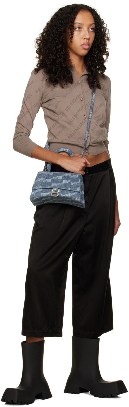 Balenciaga Blue BB Monogram Small Hourglass Bag Balenciaga