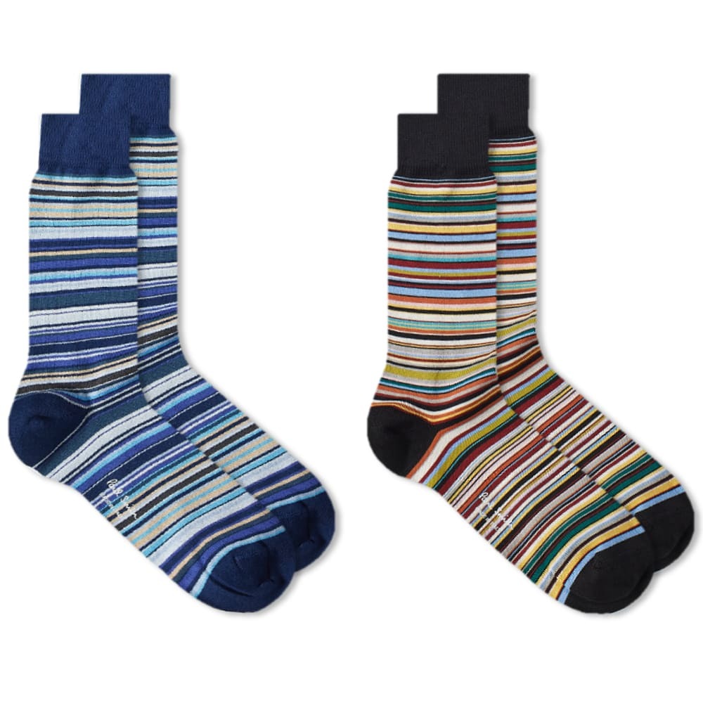 Paul Smith Men's Signature Socks - 2 Pack in Multi Paul Smith
