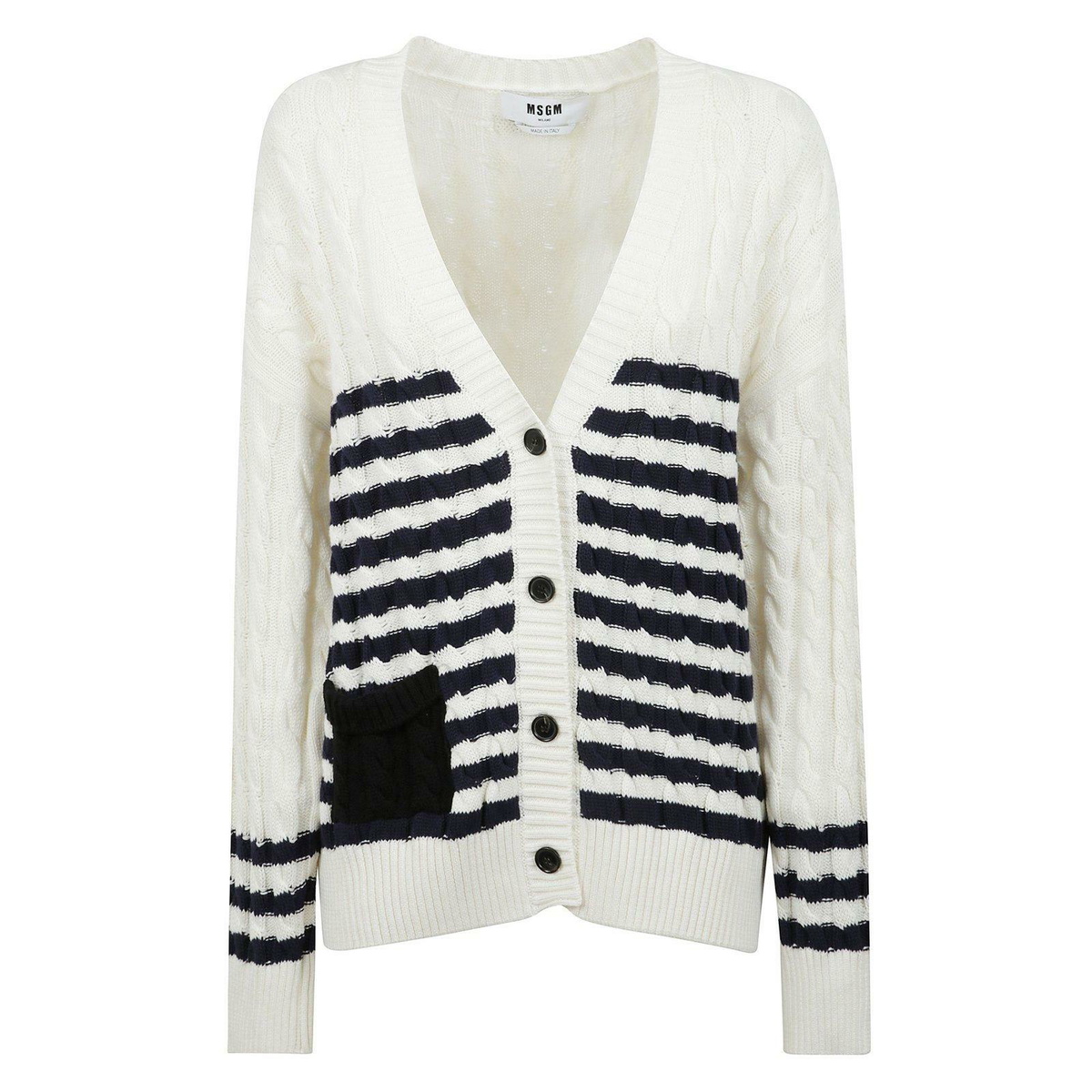MSGM V-neck Striped Cardigan MSGM