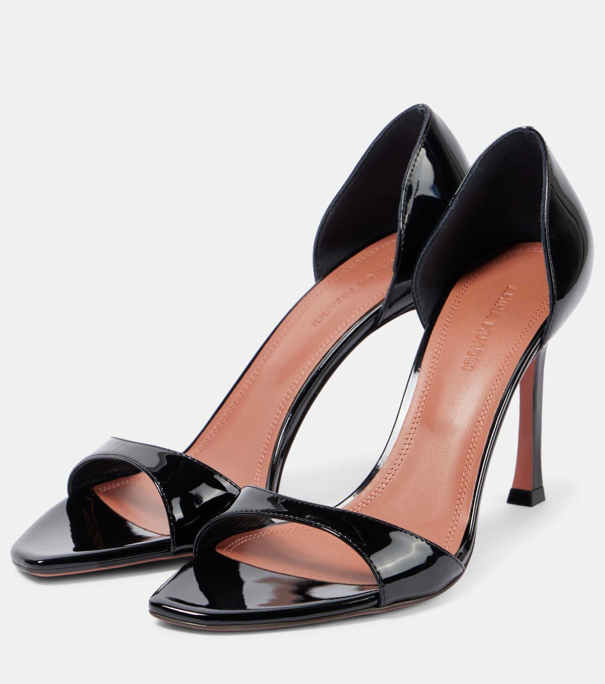 Amina Muaddi Agnese 95 patent leather sandals Amina Muaddi