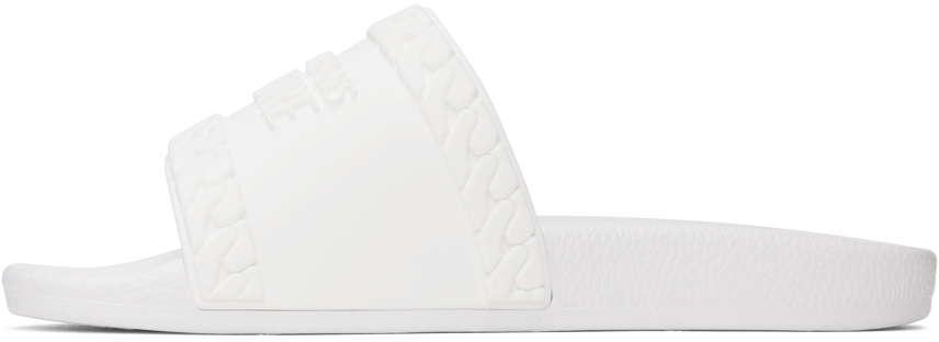 Versace Jeans Couture White Shelly Slides Versace