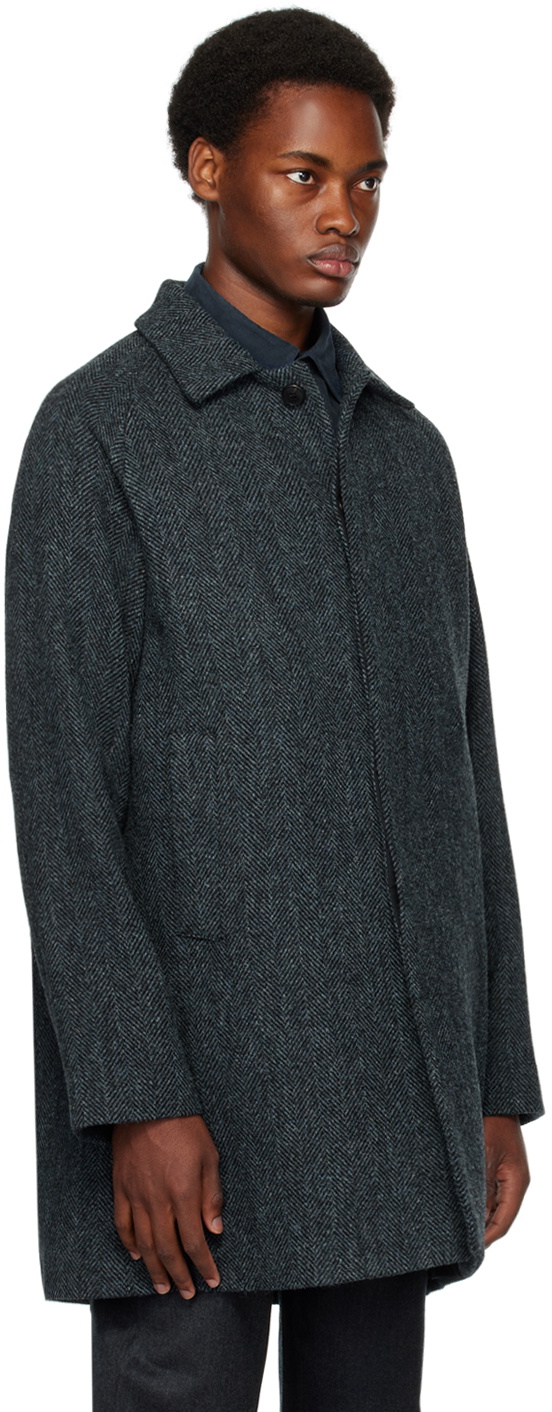 Sunspel Blue Car Coat Sunspel