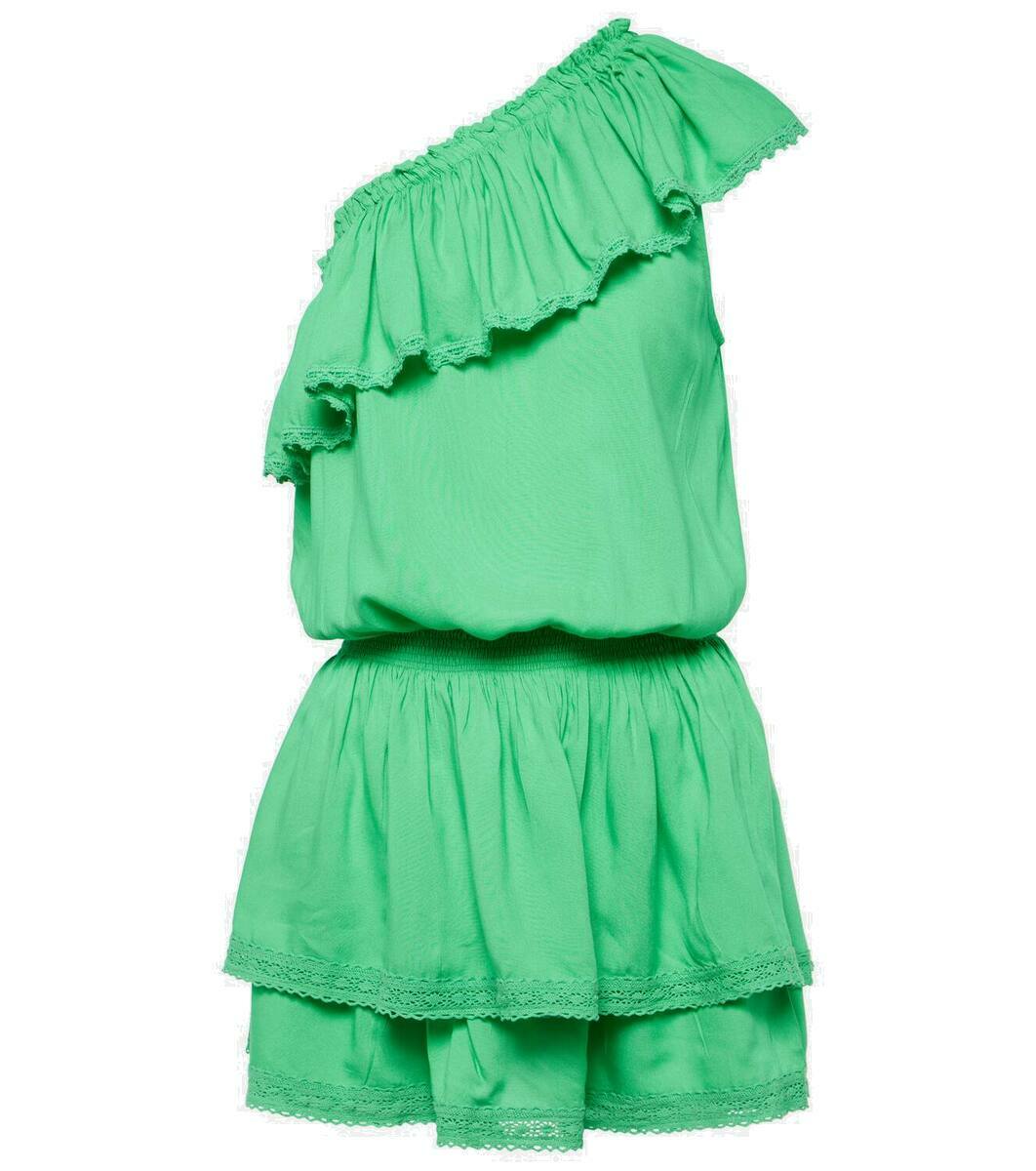 Melissa Odabash Debbie one-shoulder ruffled minidress Melissa Odabash