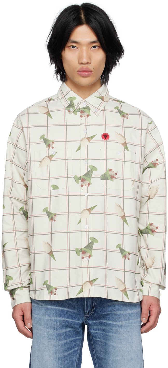 ICECREAM Beige Check Shirt ICECREAM