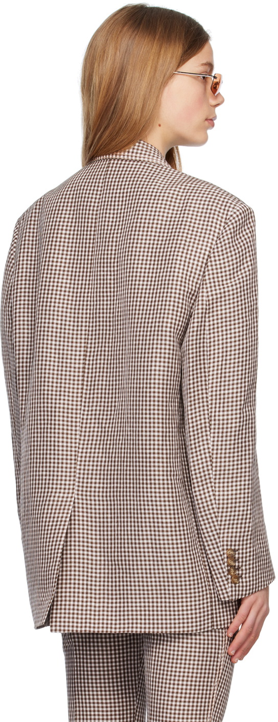 Acne Studios Brown & White Check Blazer Acne Studios