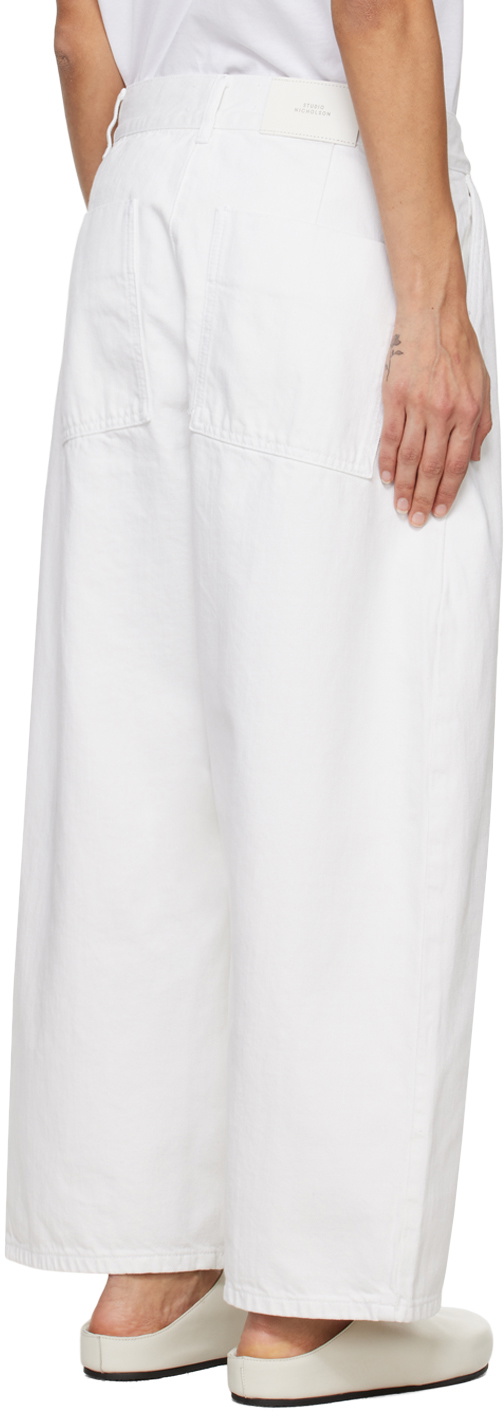 Studio Nicholson White Wide Jeans Studio Nicholson