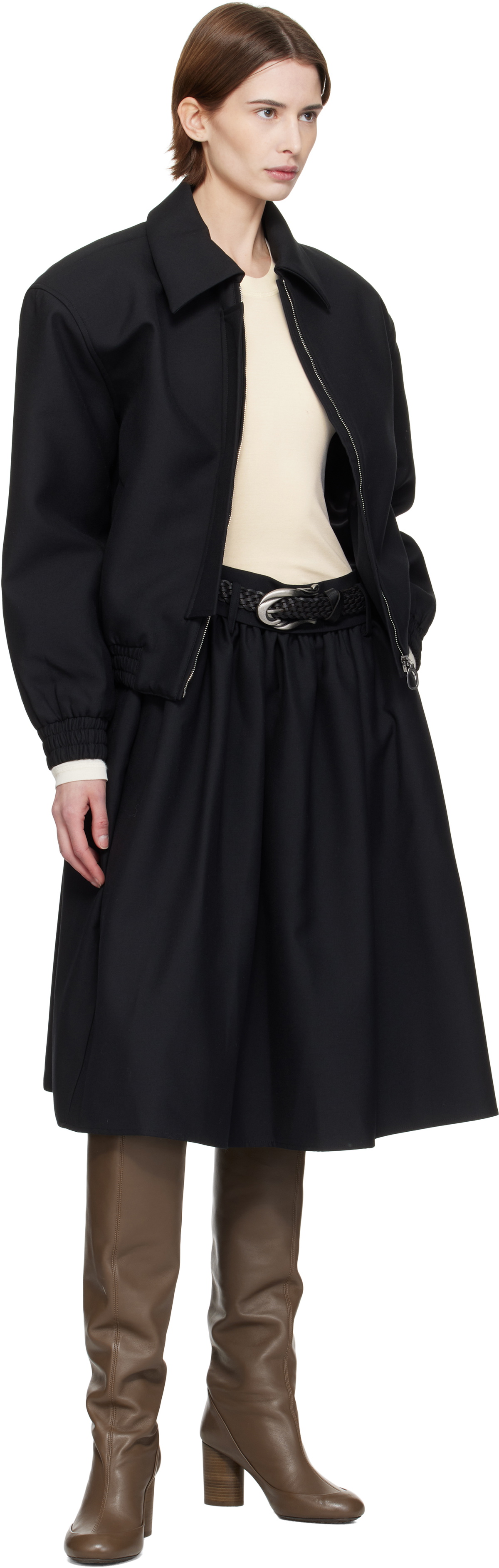 Fax Copy Express Black Zip Shoulder Jacket Fax Copy Express