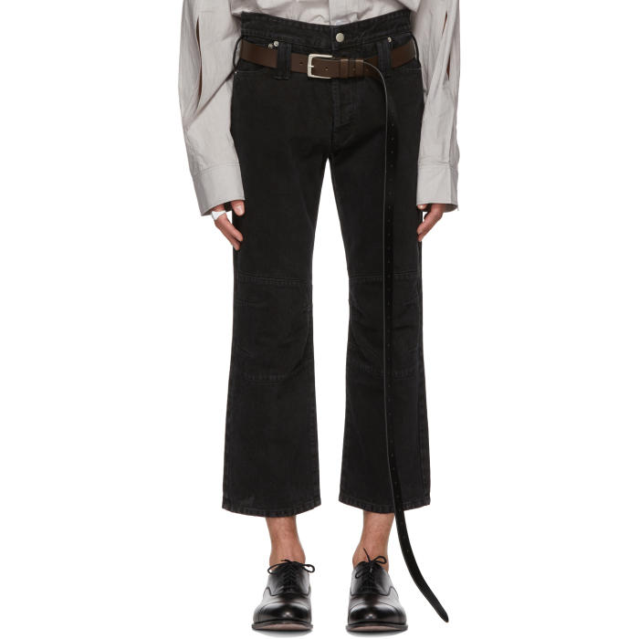 Chin Mens Black Cropped Jeans Chin Mens