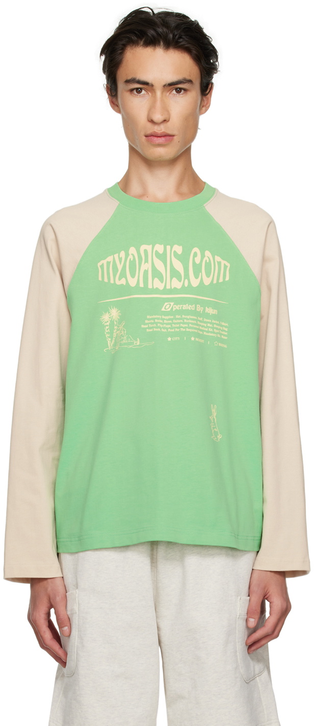 Kijun SSENSE Exclusive Green 'Oasis' Raglan T-Shirt Kijun