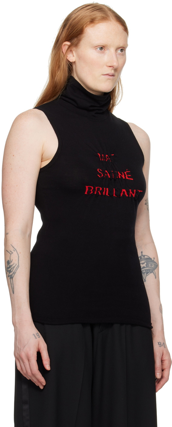 MM6 Maison Margiela Black Turtleneck Tank Top MM6 Maison Margiela