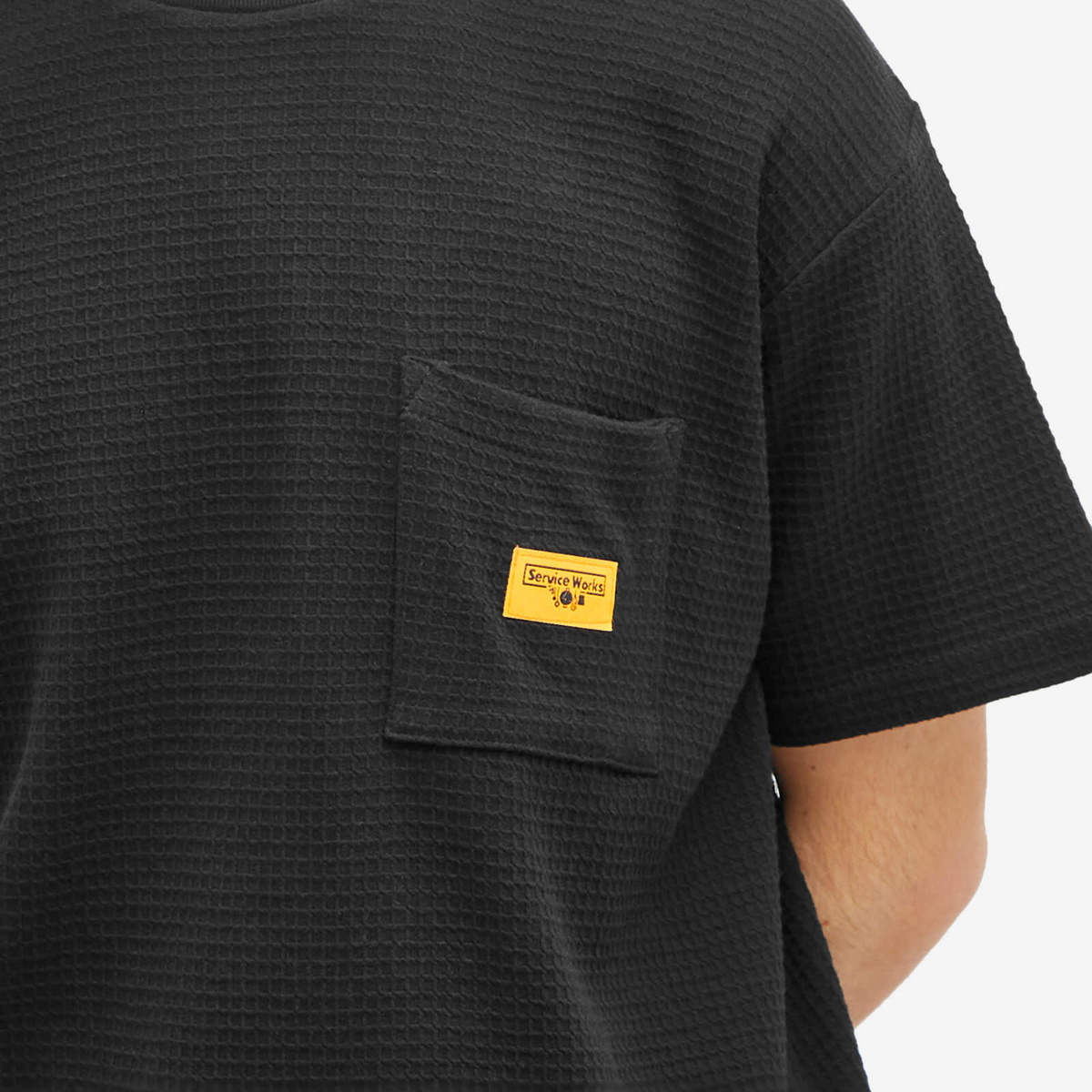 Service Works Men's Waffle Pocket T-Shirt in Black Service Works