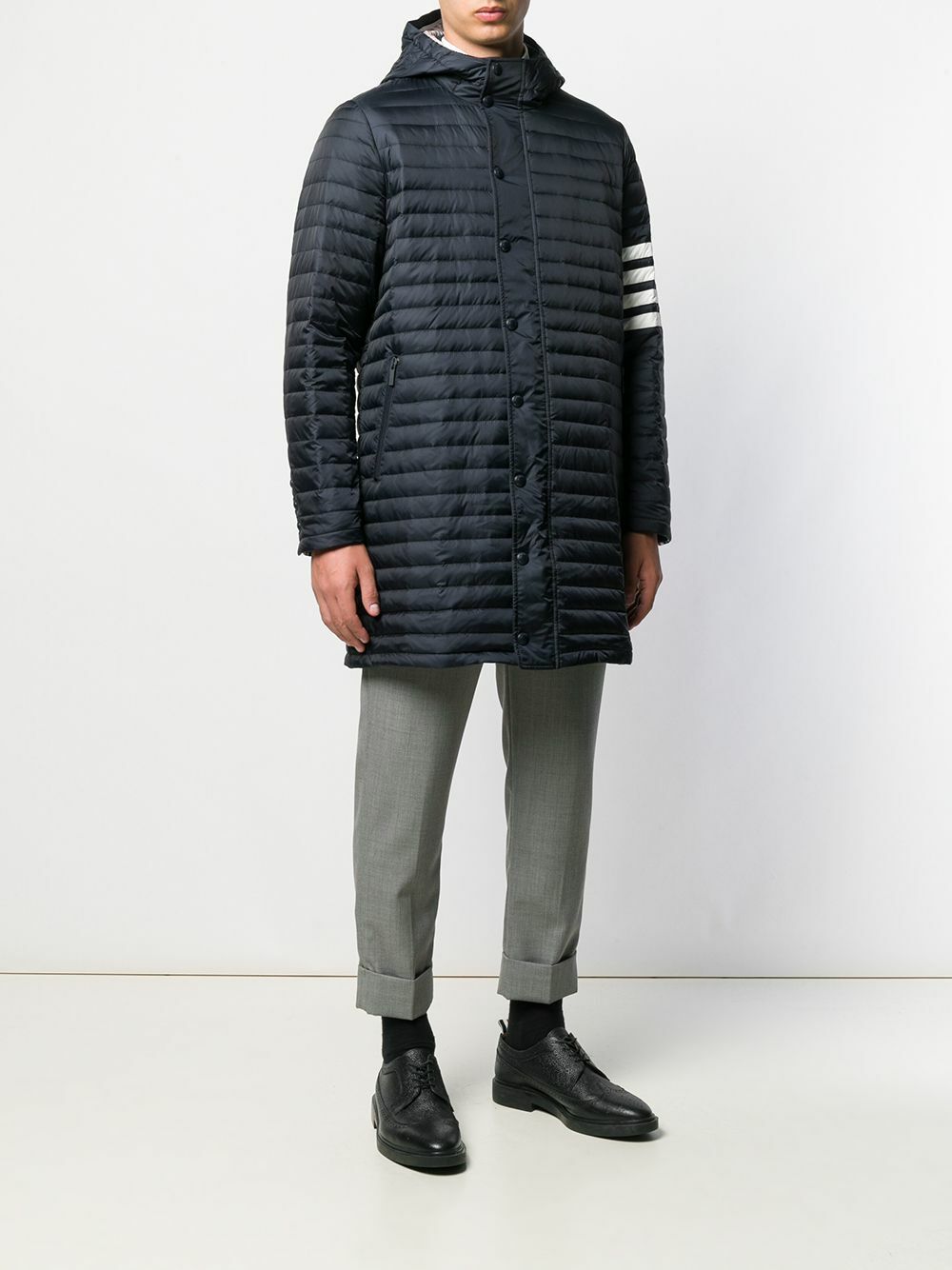 THOM BROWNE - Coat With Logo Thom Browne