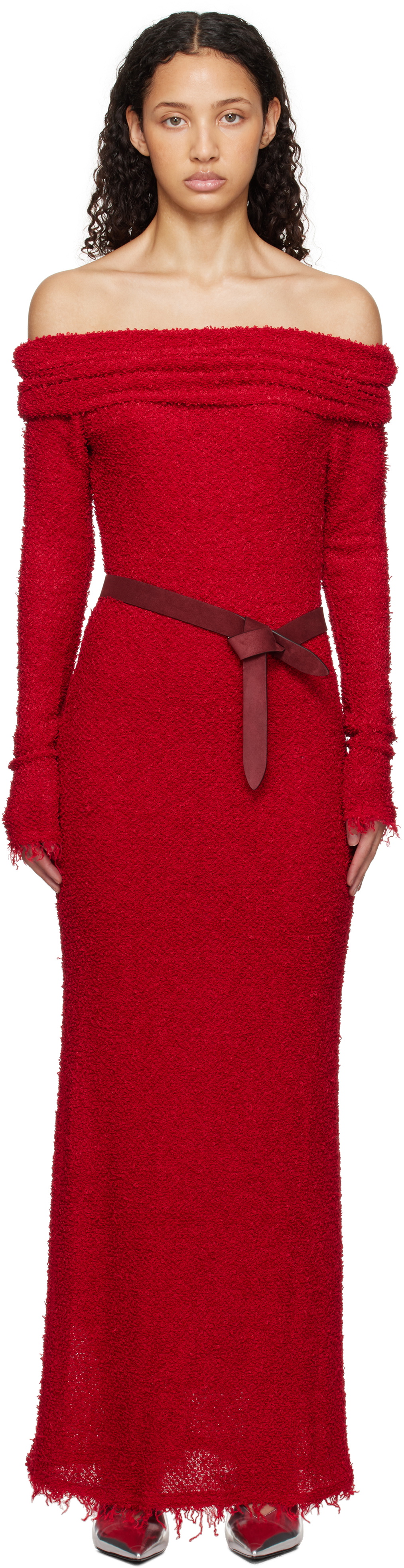 Isabel Marant Red Ormany Bouclé Maxi Dress Isabel Marant
