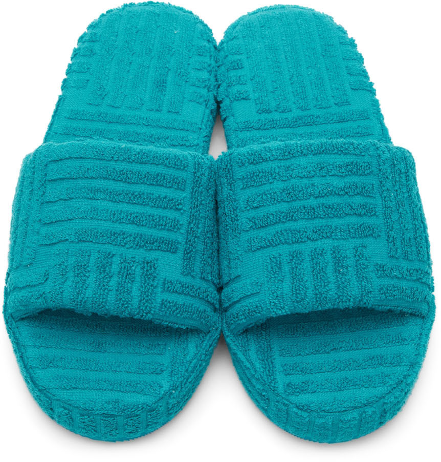 Bottega Veneta Blue Resort Sponge Slider Sandals Bottega Veneta